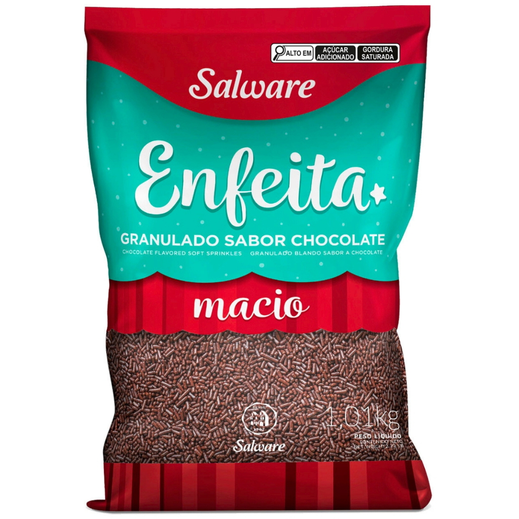 Granulado Macio Chocolate Salware Enfeita 1,01kg | Shopee Brasil