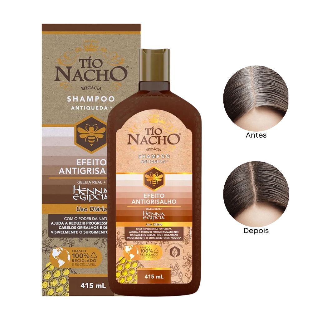Shampoo Antigrisalho Escurece Tio Nacho 415ml | Shopee Brasil