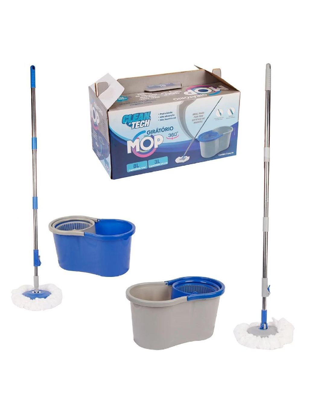 MOP GIRATÓRIO 13L CLEAN TECH O NUMERO 01 DO MERCADO | Shopee Brasil