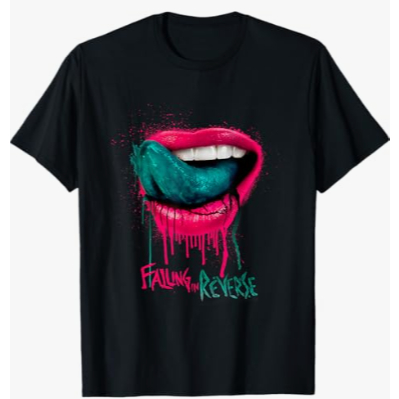 Camiseta Falling in Reverse lábios Adulto/Infantil Lançamento Unissex ...