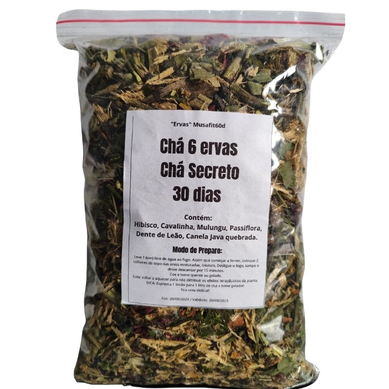 Chá 6 Ervas / Chá Secreto 220g. | Shopee Brasil
