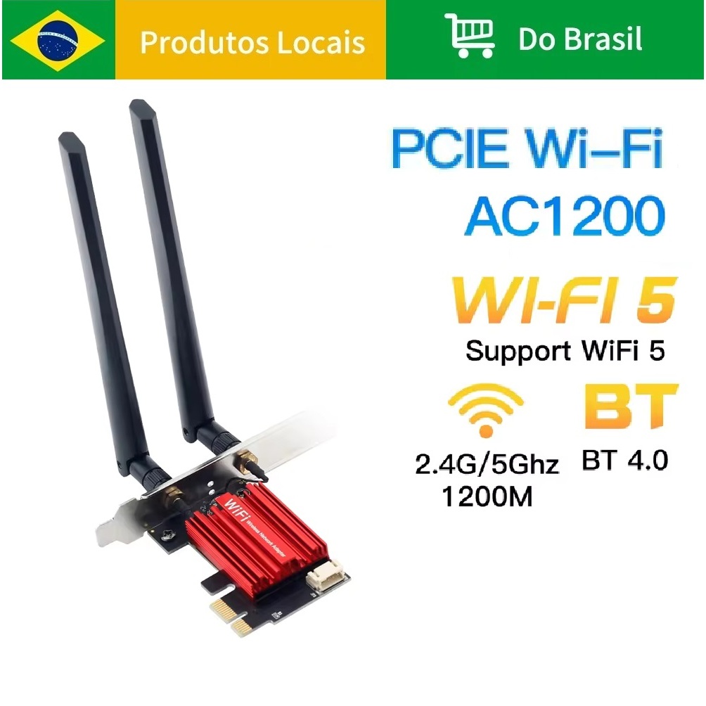 Placa de Rede WiFi e Bluetooth PCI-e AC1200 (Intel) - Faz a Boa!