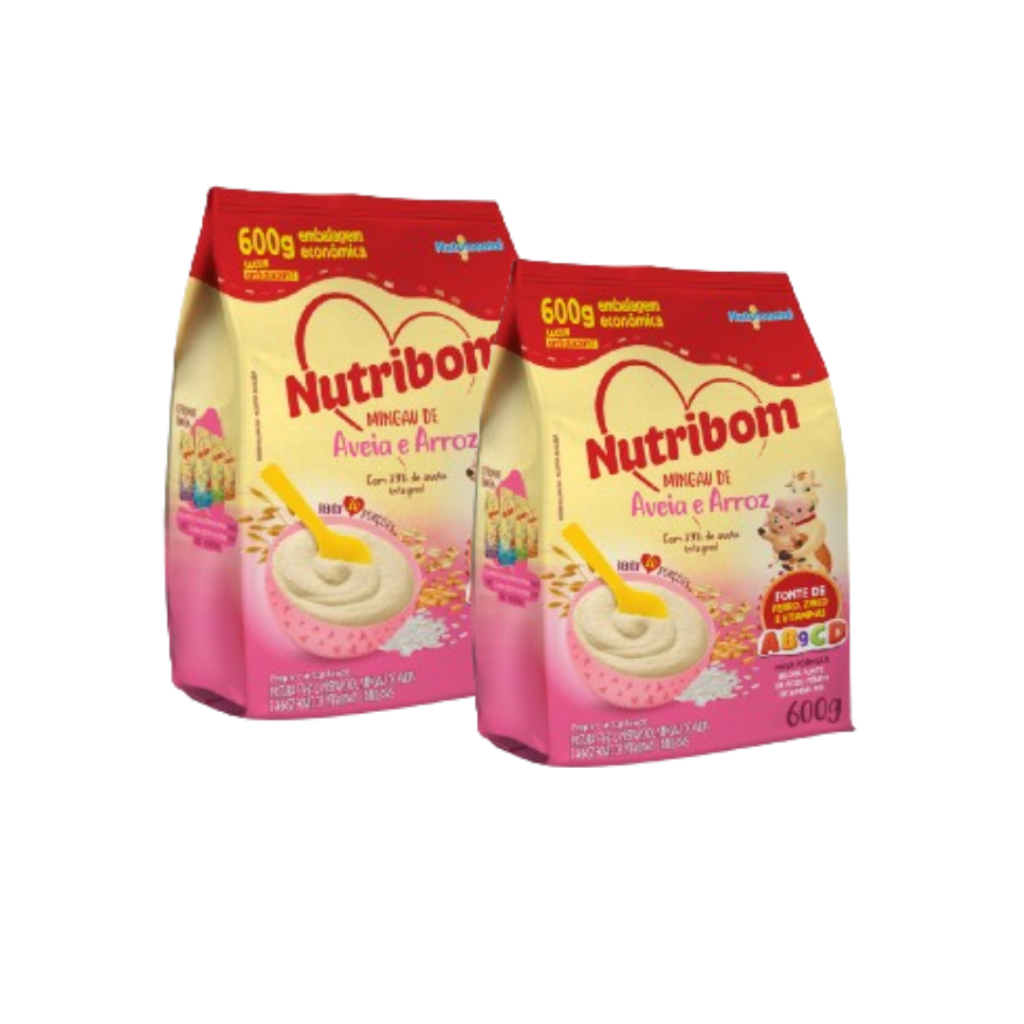 KIT C/2 MINGAU NUTRIBOM AVEIA E ARROZ SACHE 600GR | Shopee Brasil