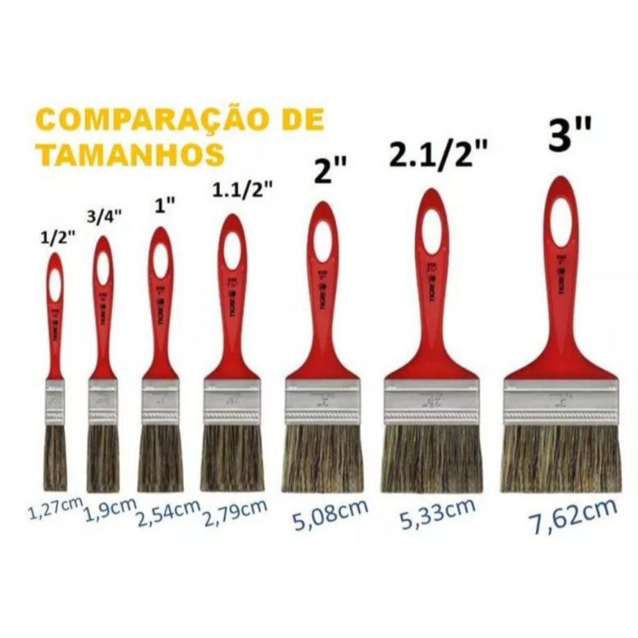 Pincel Para Pintura Trincha Tigre Ref. 500 Todas as Medidas Trincha ...