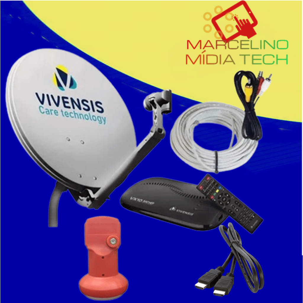 Kit Antena Digital Vivensis Completo + Receptor + Lnbf + Cabo | Shopee Brasil