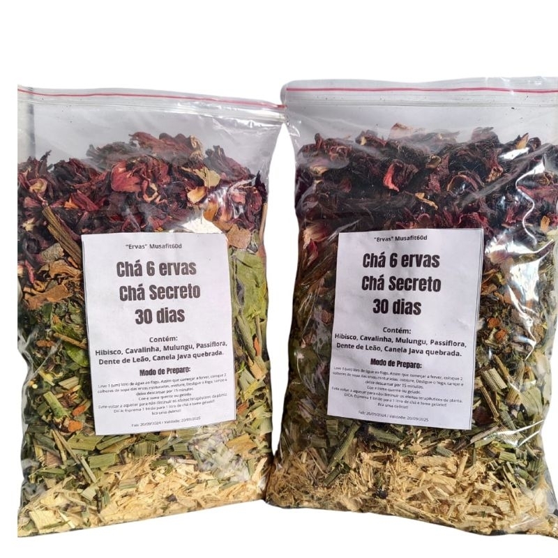 Chá 6 Ervas / Chá Secreto 220g - 2 UN. | Shopee Brasil
