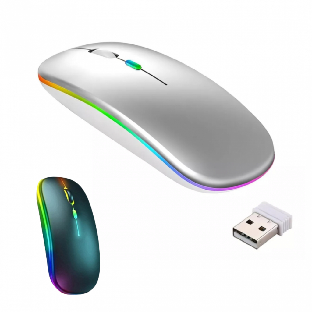 Mouse Sem Fio Bluetooth Recarregável Luminoso Com Led RGB Wireless Sem Fio 2.4Ghz | Shopee Brasil