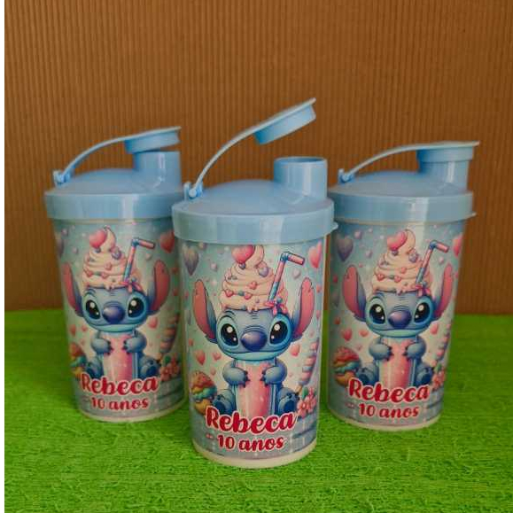 KIT 15 - COPO MINI BABY COM TAMPA FLIP (SHAKE) 200 ML PERSONALIZADO EM ...