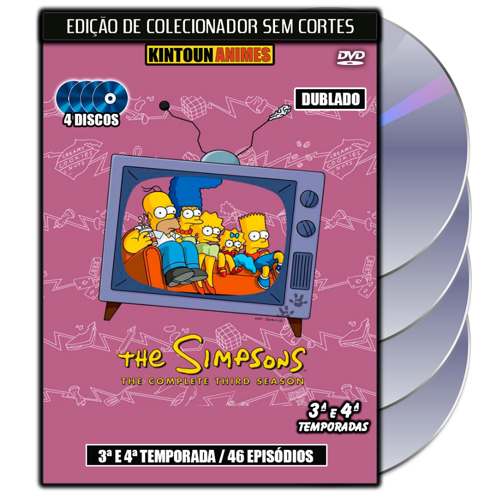 Os Simpsons 3a E 4a Temporada Completas E Dubladas Em Dvd | Shopee Brasil