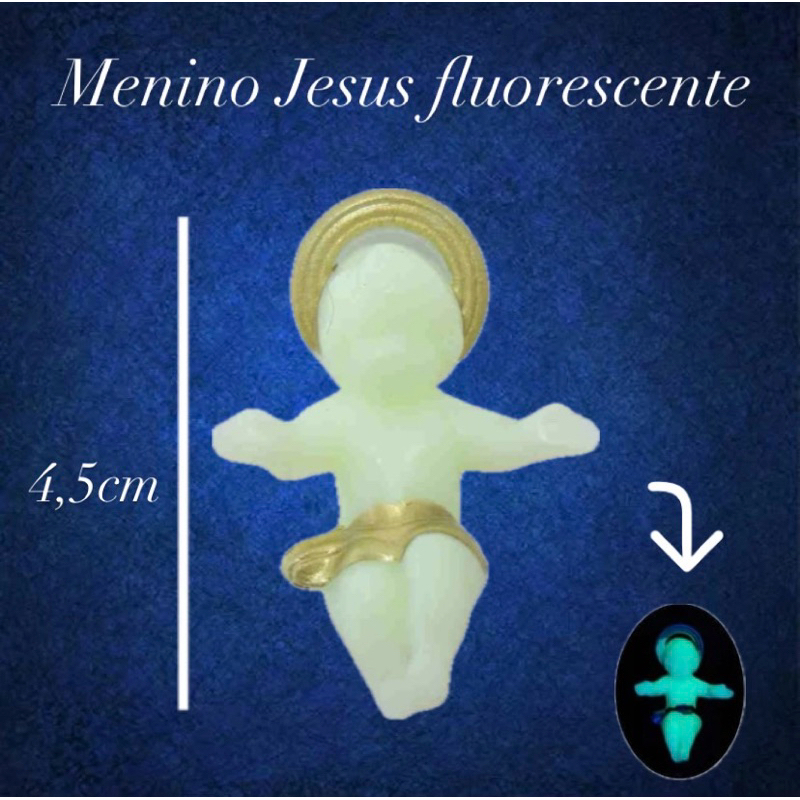 Menino Jesus pequeno Luminoso Fluorescente Brilha no Escuro Presépio ...