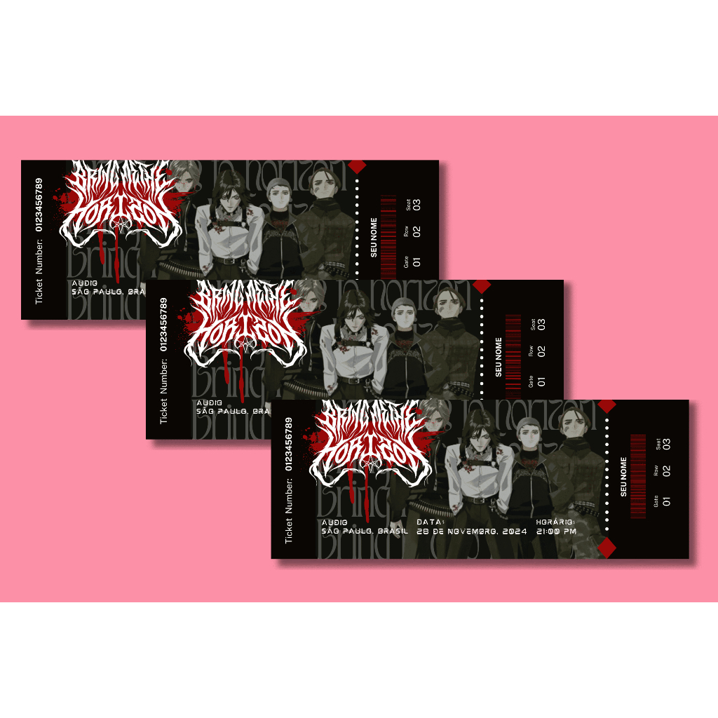 Ingresso Personalizado Bring Me The Horizon BMTH São Paulo 2024 ...