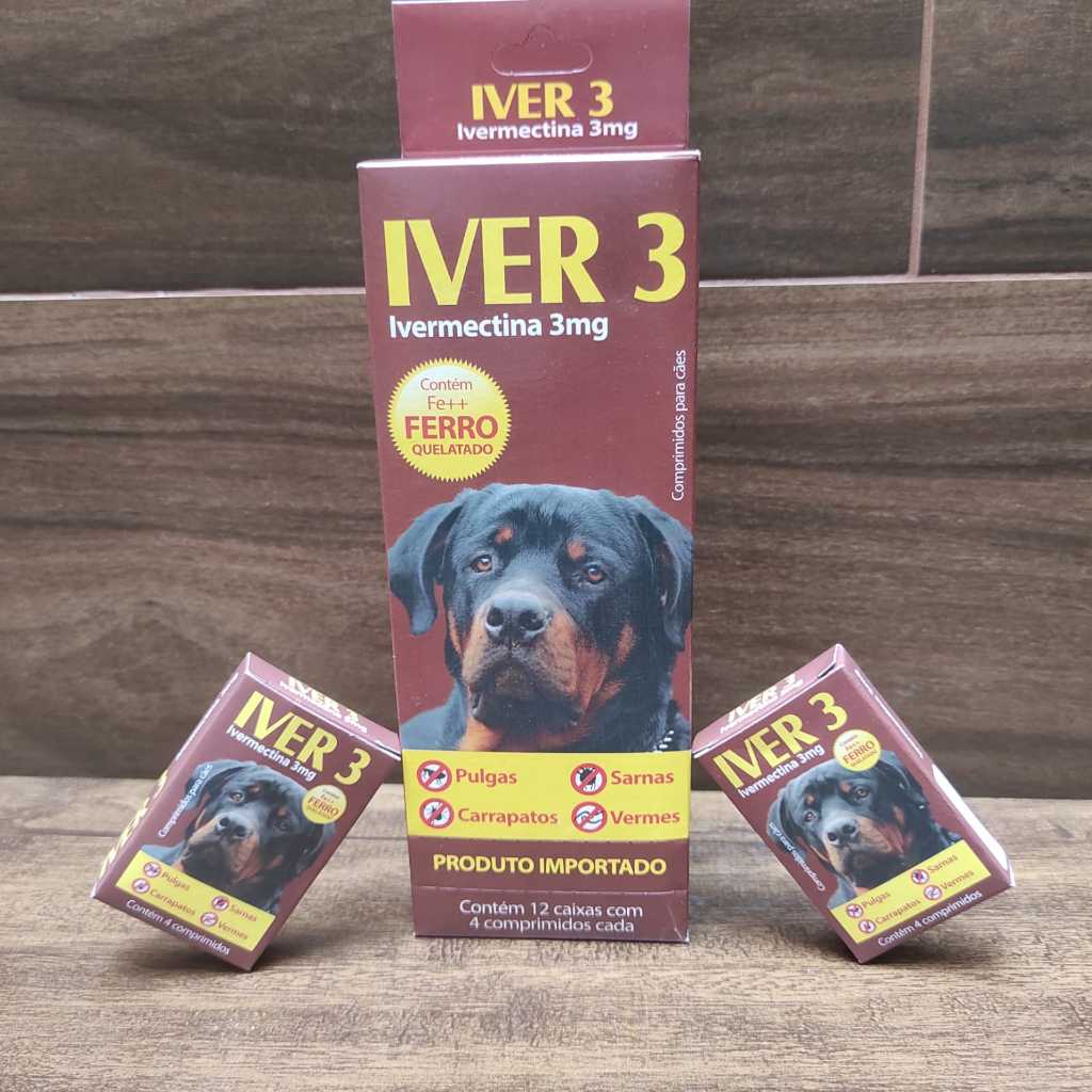 IVER3 PARA CÃES DE 5 A 15 KG COMBATE CARRAPATOS, SARNAS E PULGAS ...