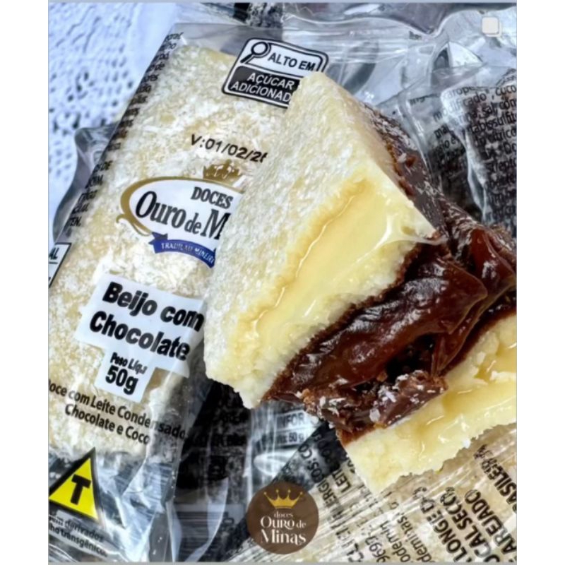 Doce Beijo Com chocolate Beijinho e Chocolate Ouro Minas 21 unidades ...