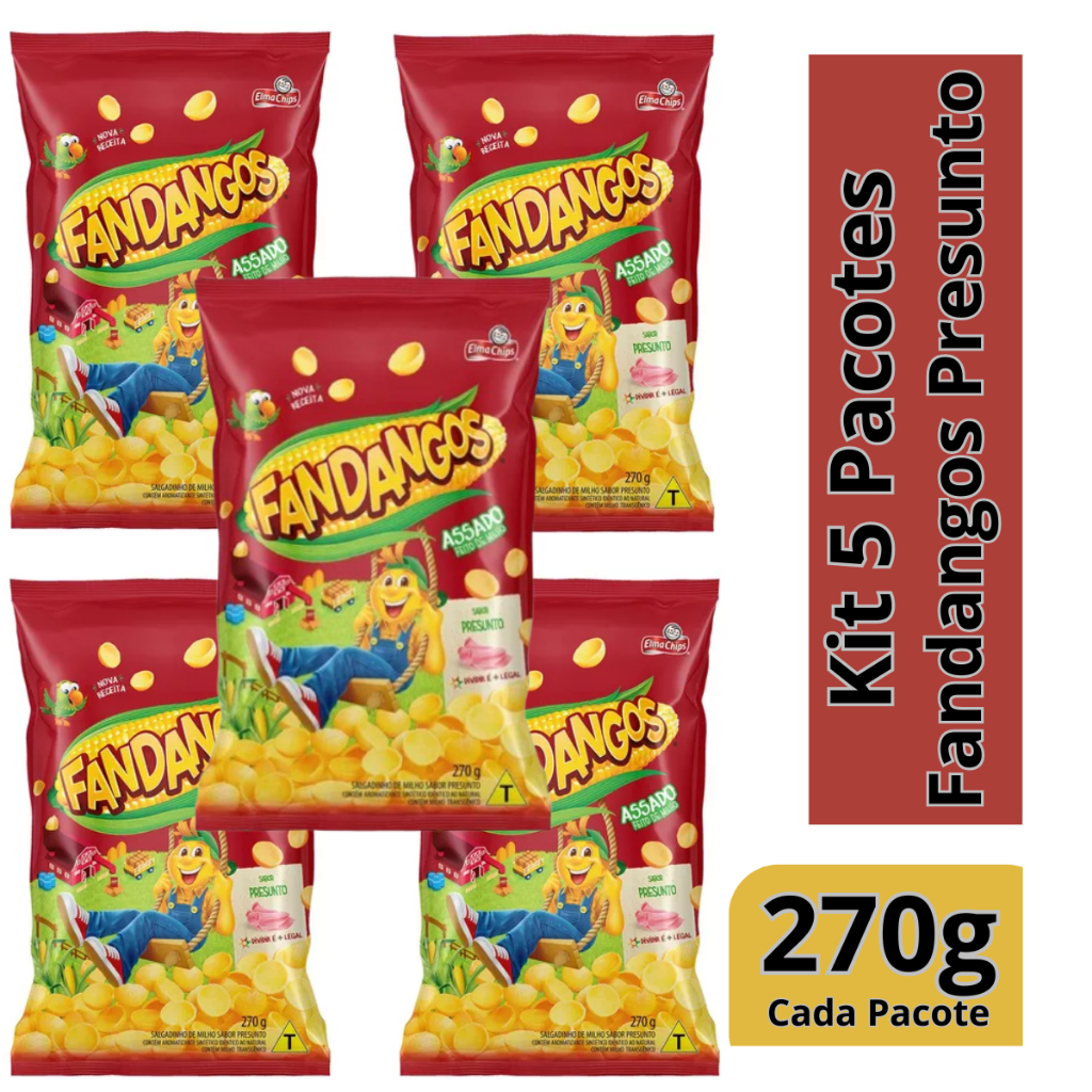 Salgadinho Fandangos Presunto Kit Com 5 Unidades Pacote 270g Cada O Maior Pacote Existente ...