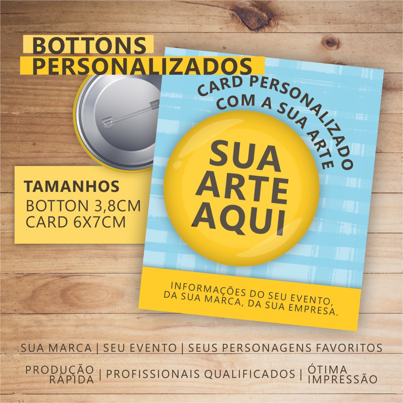 Kit Botton personalizado com card - bótons com cartão | Shopee Brasil