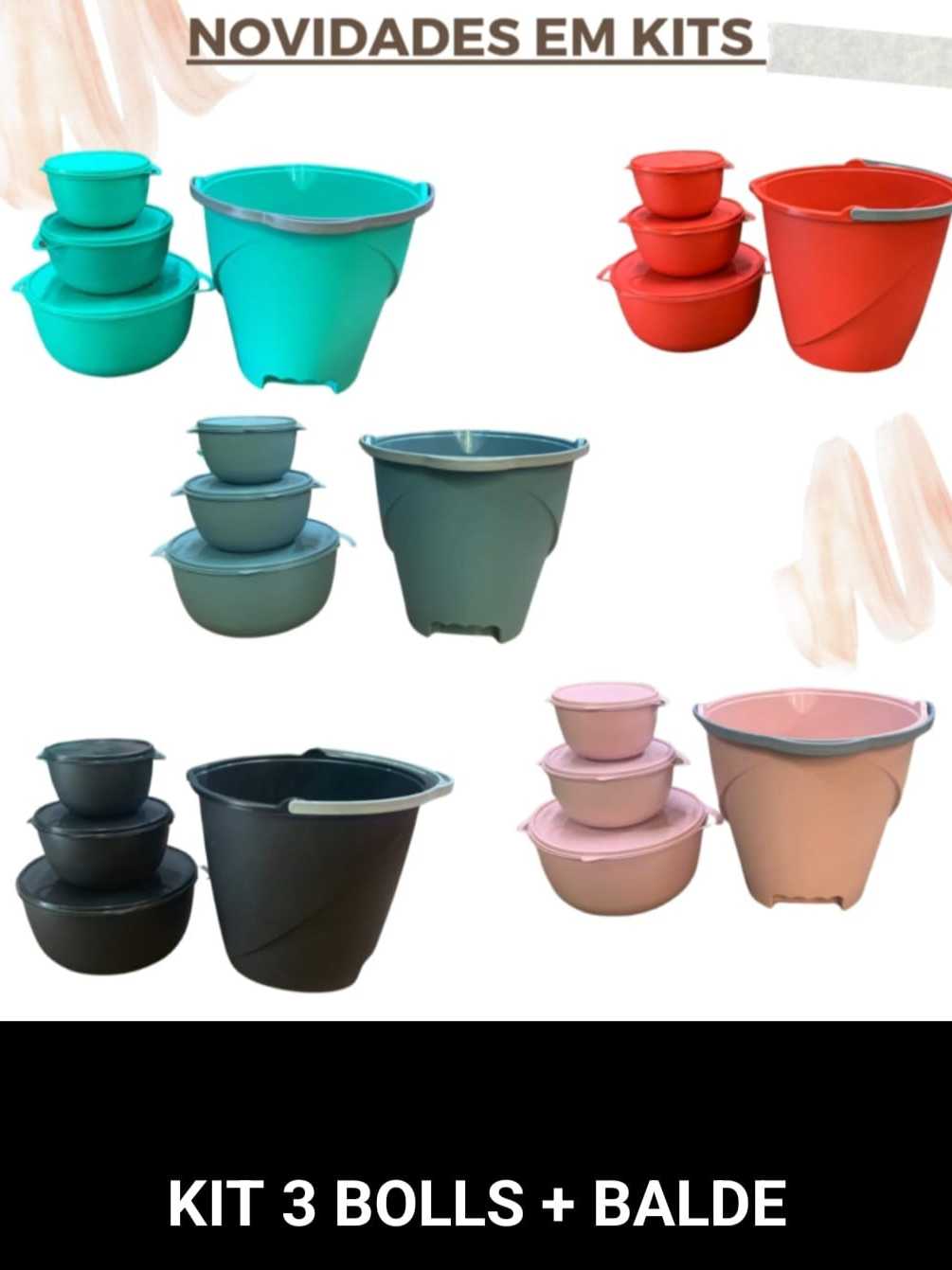 kit multi uso colors potes+balde | Shopee Brasil