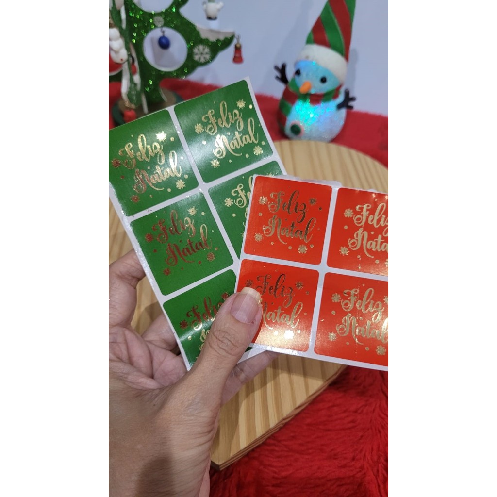 50 UNID - ADESIVO METALIZADO DOURADO / PRATA - hotstamping - FELIZ ...