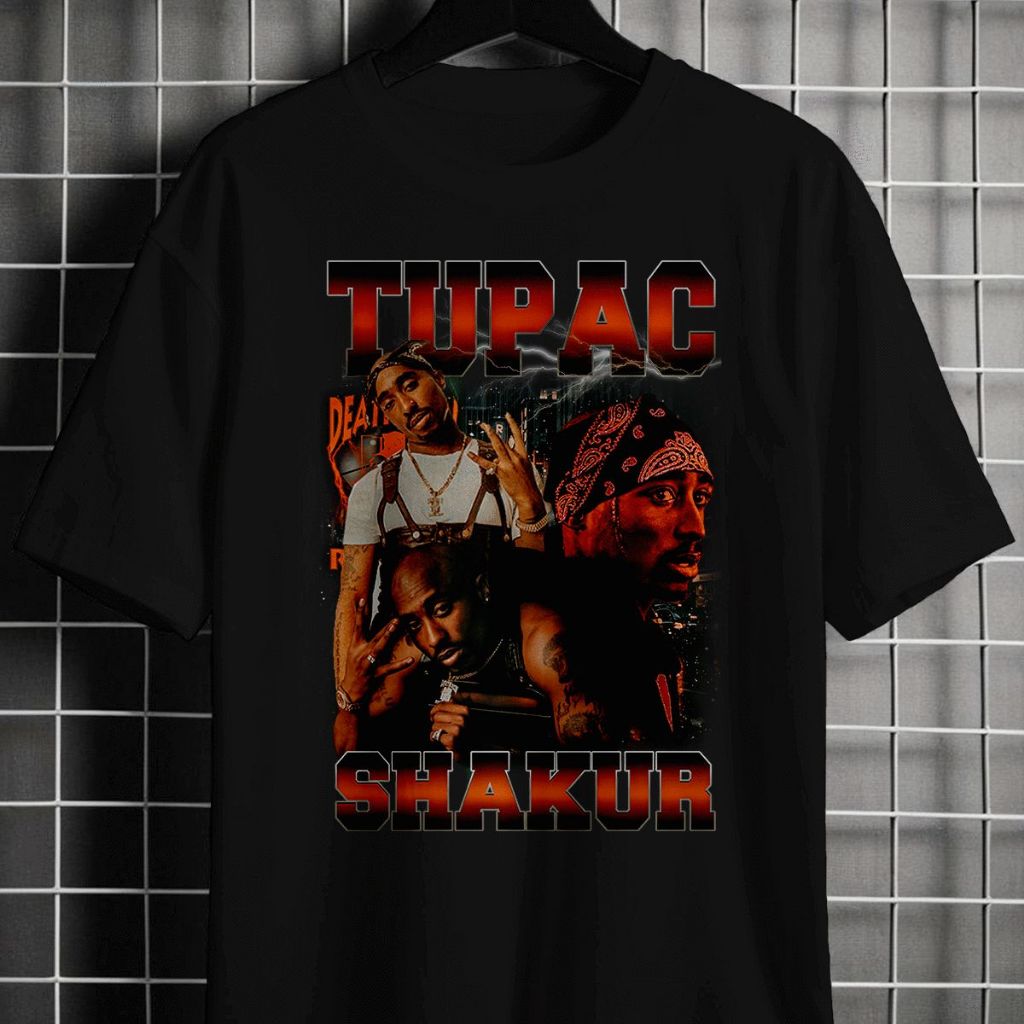 Camiseta Unissex Graphic Tupac 2PAC Shakur Boolteg Camisa 100% Algodão ...