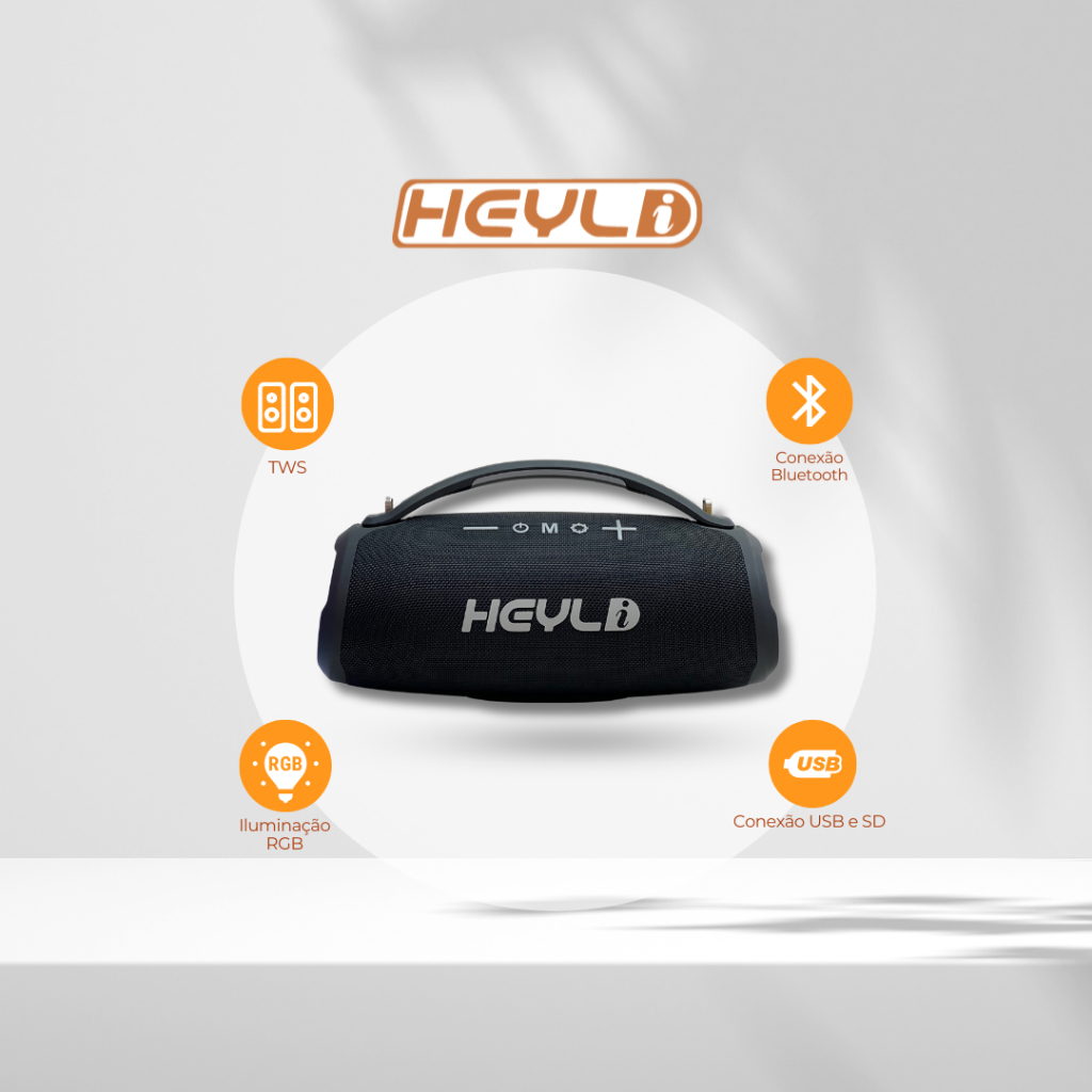 CAIXA DE SOM Portátil Bluetooth / HEYLI/conexâo USB e SD/ HY-395 | Shopee Brasil