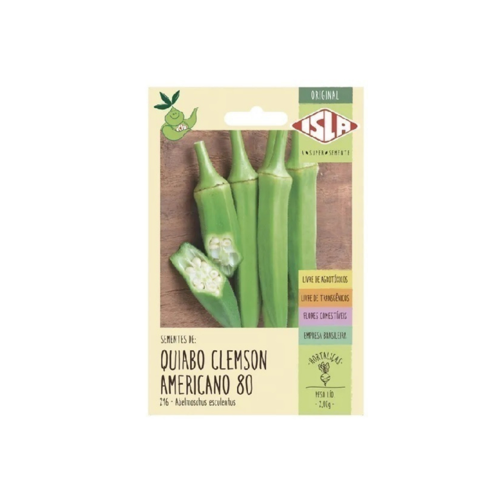 Sementes de Quiabo Clemson Americano 80gr Env C/ 2gr de Sementes ...