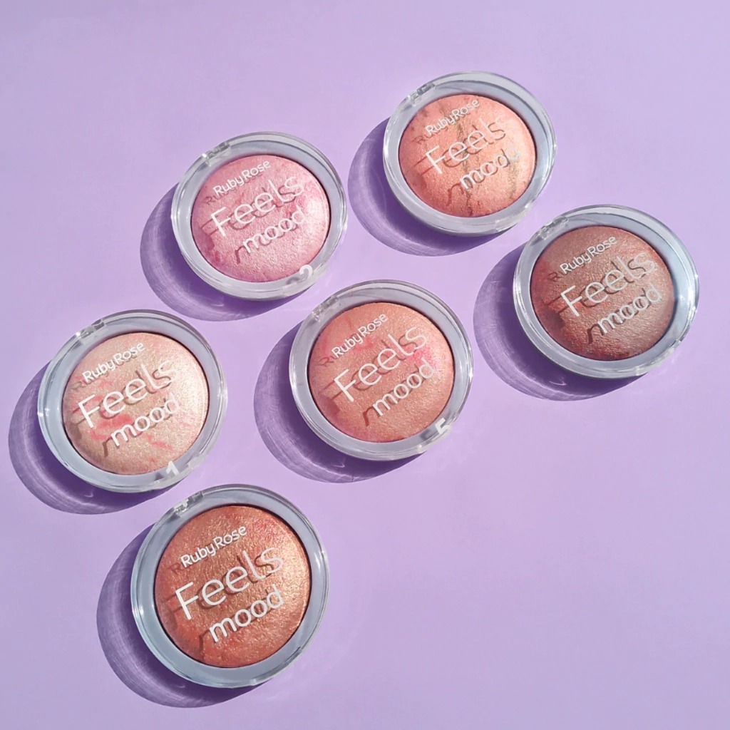 Blush Compacto Ruby Rose Marble Blush Feels Mood | Shopee Brasil