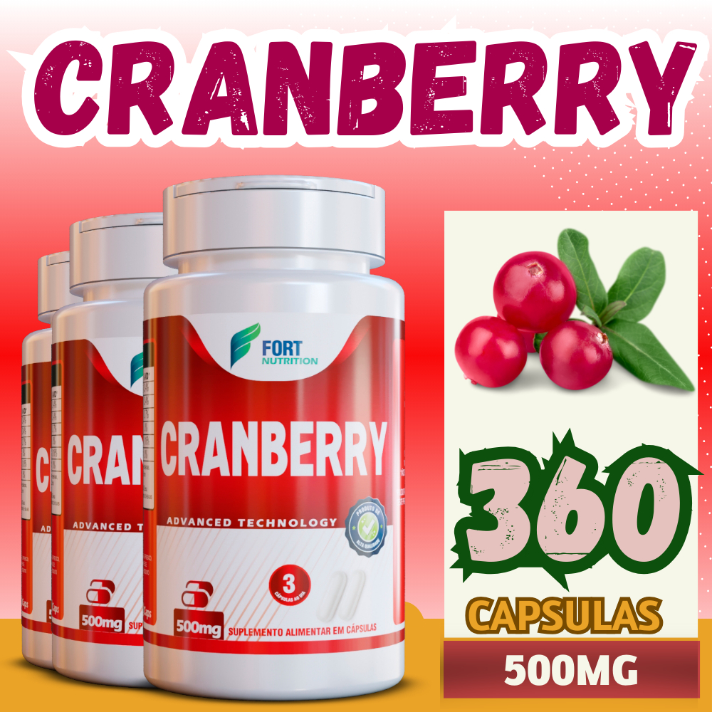 Suplemento Natural de Cranberry 120 cápsulas 1090% Original grambelri ...