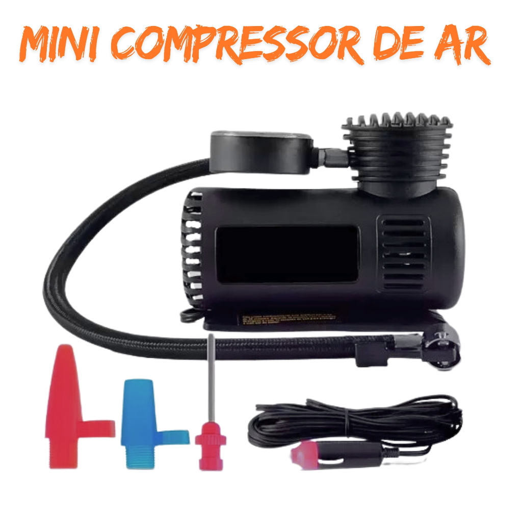 Mini Compressor Ar Automotivo 300/250 Psi 12v P/ Pneu Carro Moto ...