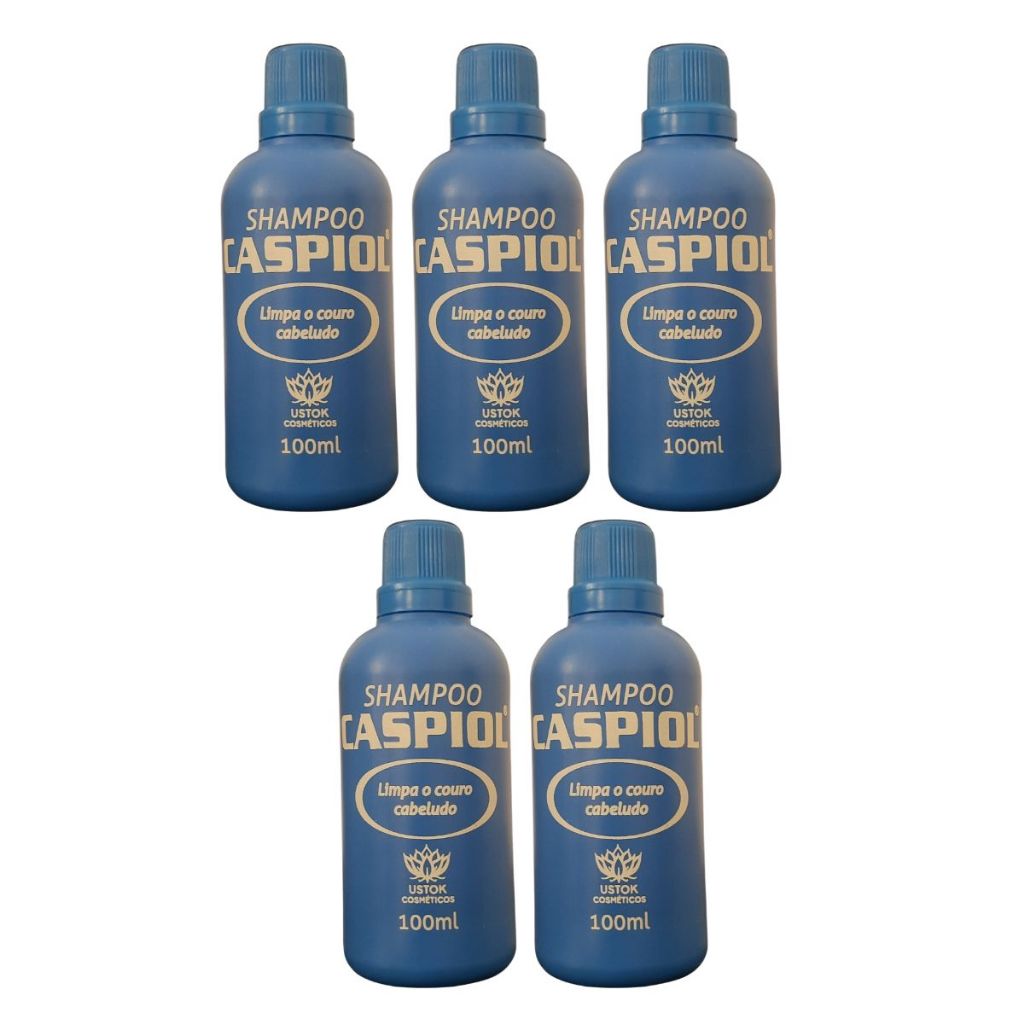 Kit 5 Shampoo Caspiol 100 ml Caspa Piolhos Lêndeas Limpeza dos Cabelos ...