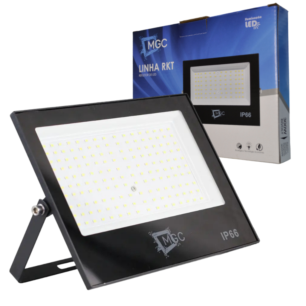 Refletor Led 300w Branco Frio Prova d´Água Holofote Bivolt 6500K Ip66 ...