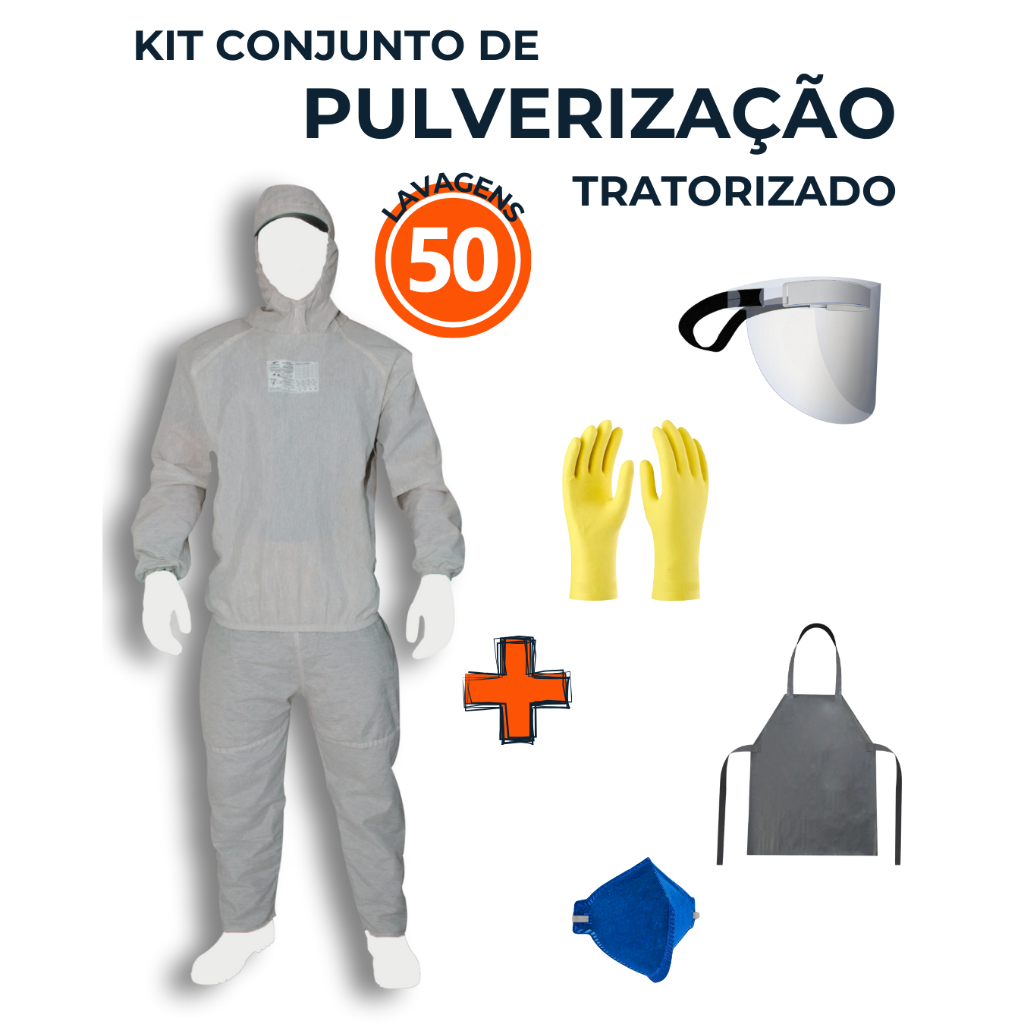 KIT CONJUNTO PULVERIZAÇÃO - M AGROQUIMICO ROUPA APLICAÇÃO DE ...