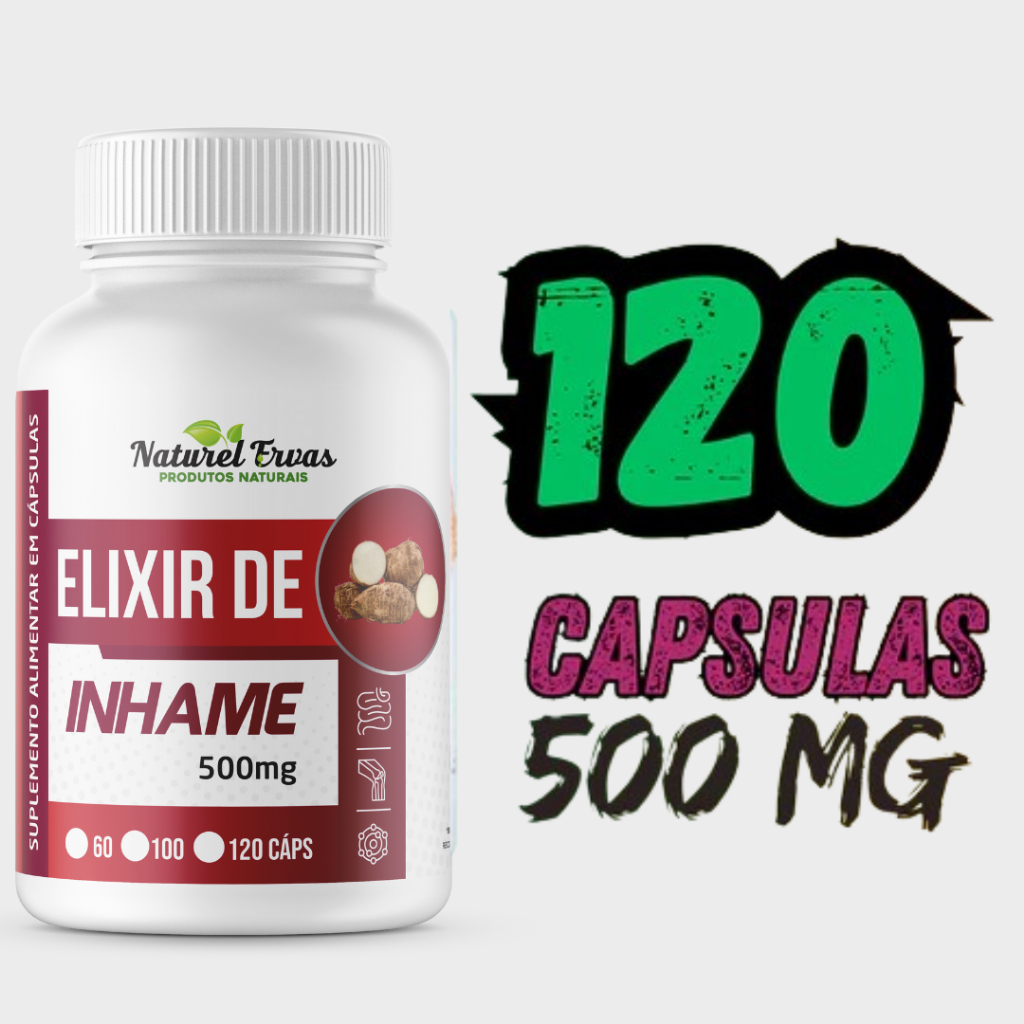 Elixir de Inhame em 120 cápsulas de 500mg | Shopee Brasil