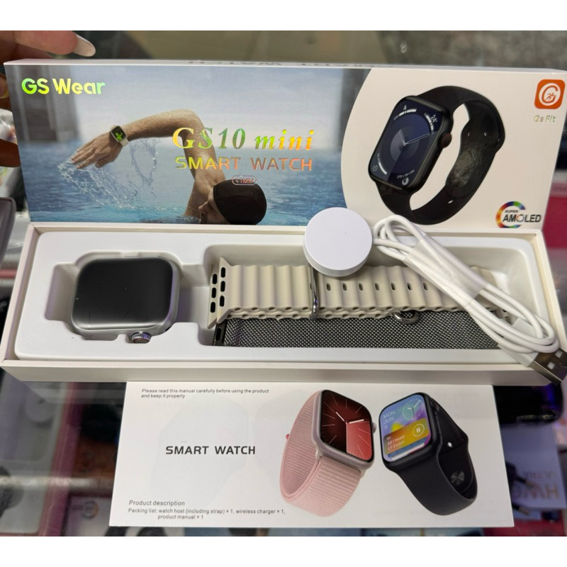 Smartwatch GS10 mini 2 pulseiras Aprova da água bluetooth com chamada, cronômetro e monitor de ...