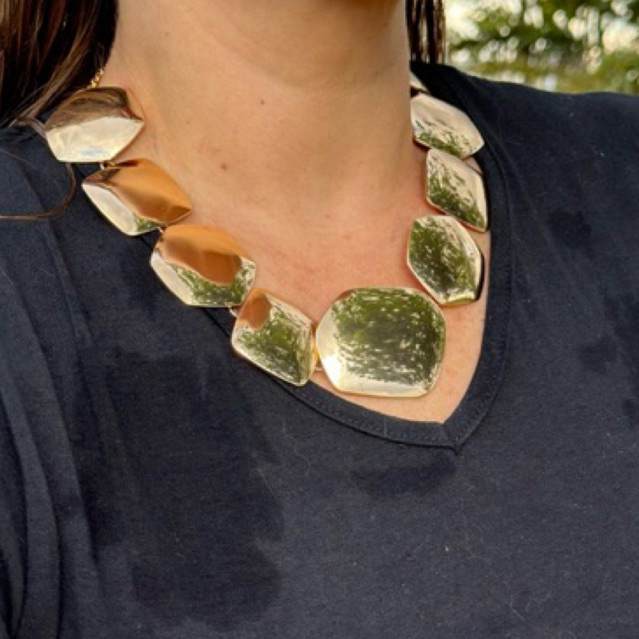 Colar Metal Bijou de Luxo Alta Qualidade | Shopee Brasil