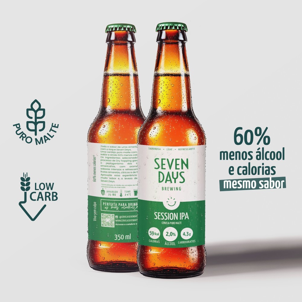 Cerveja Session IPA Seven Days - Long Neck, Low carb, puro Malte com 60 ...
