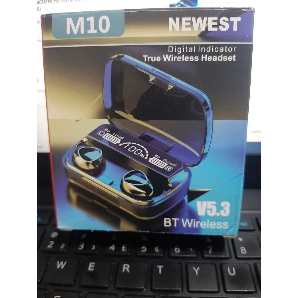 Fone M10 Bluetooth sem fio 5.1 tws A Prova D'agua com Pod Carregador ...
