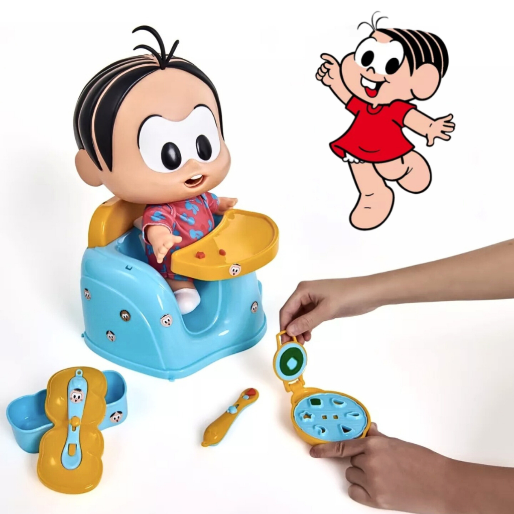 Boneca Turma Da Monica Baby Hora Do Papa Come E Troca Frauda | Shopee ...