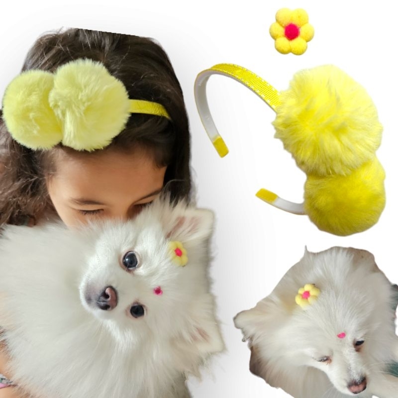 Tiara para cabelo, acompanha presilha para pet. | Shopee Brasil
