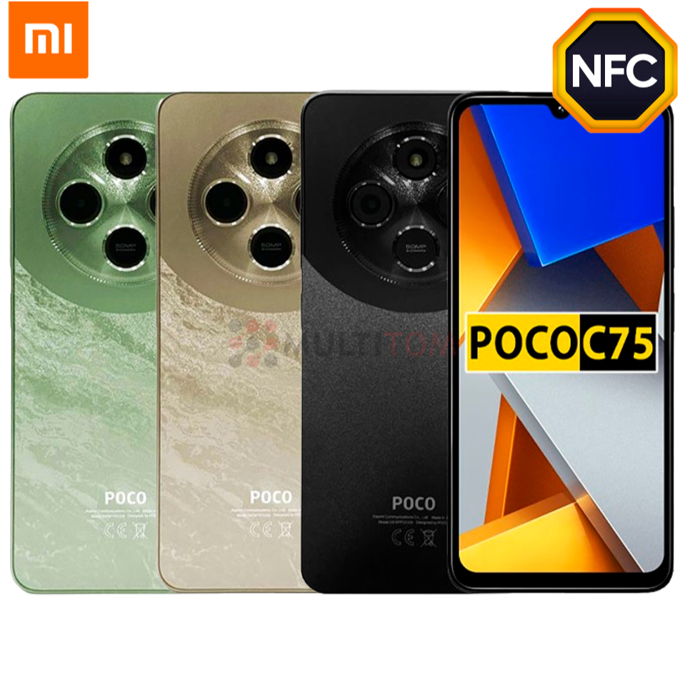 Celular Xiaomi Poco C75 NFC Tela 6.88" Câmera 50MP + Frontal 13MP 256/8GB 128/6GB Ram Global ...