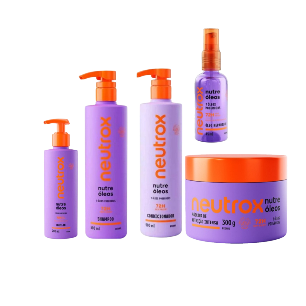 Kit Neutrox Nutre Óleo - Shampoo 500ml, Condicionador 500ml, Leave-in ...