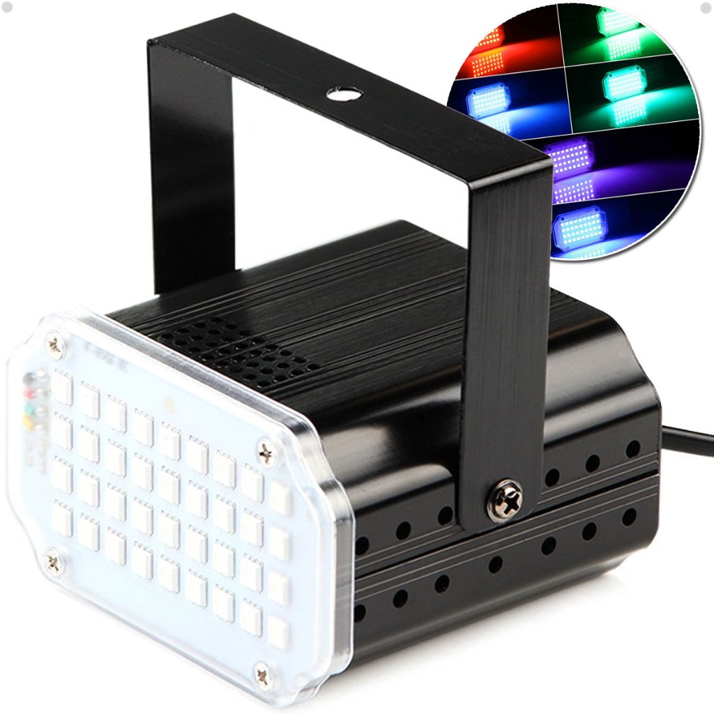 MINI LED strobo ROOM STROBE 32LEDS RGB Flash Projetor Luz Festa Balada ...