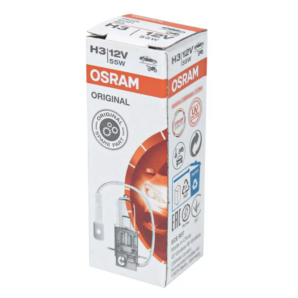 Lâmpada Osram Original Line H3 12v 55w 3200k Reposição | Shopee Brasil