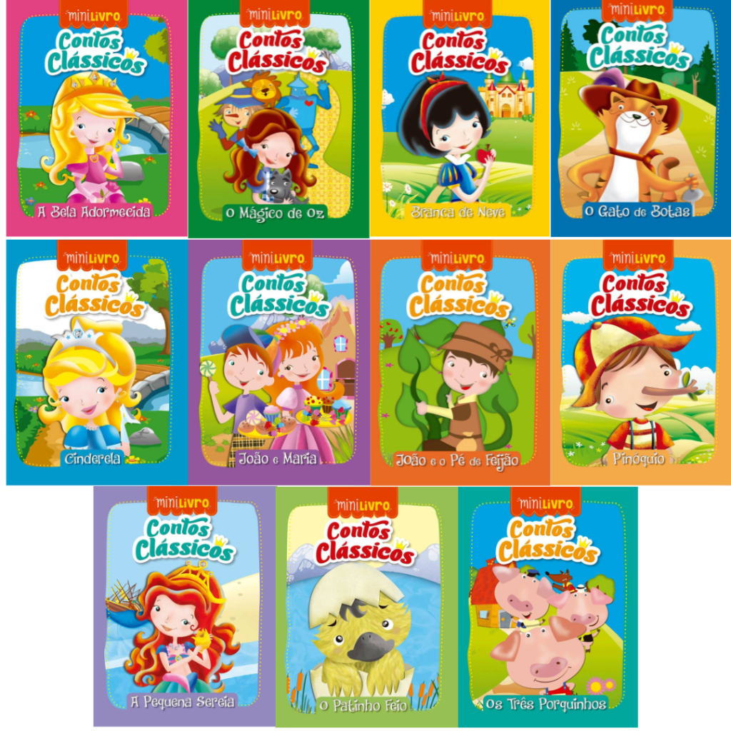 11 Mini Livro Infantil Contos Clássicos Histórias Fábulas Princesas ...