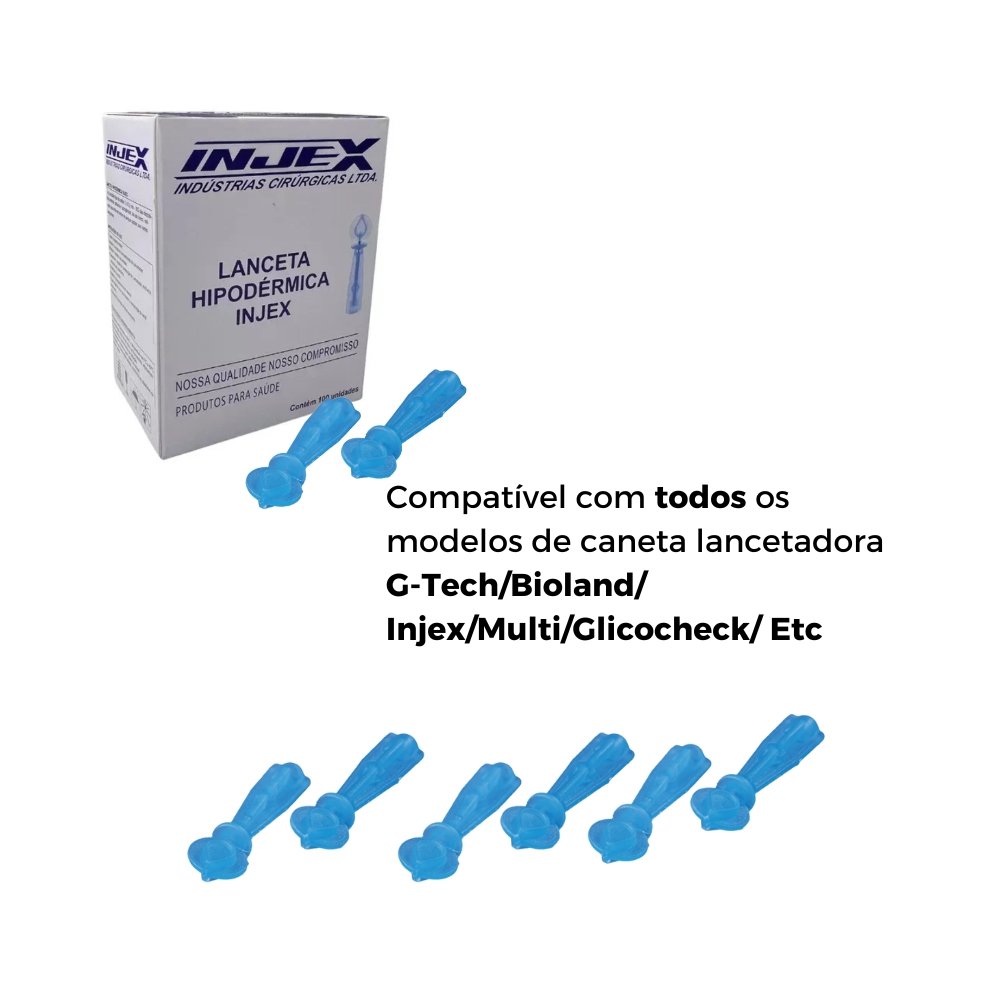 Lanceta Injex Universal 2,0 X 0,30 30g Caixa c/100 und Compatível com ...