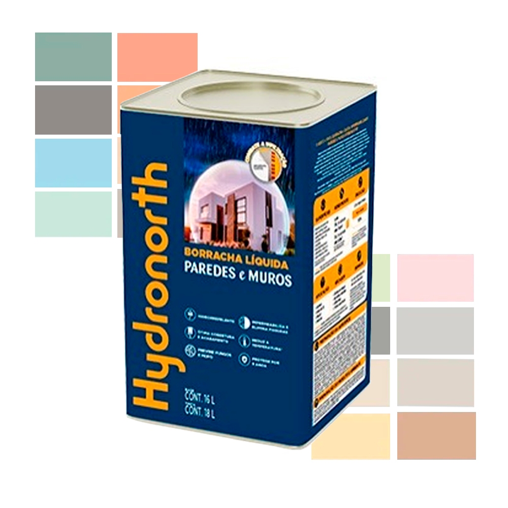 Tinta Emborrachada Parede Muro Acetinado Hydronorth Lata 16Lt | Shopee ...