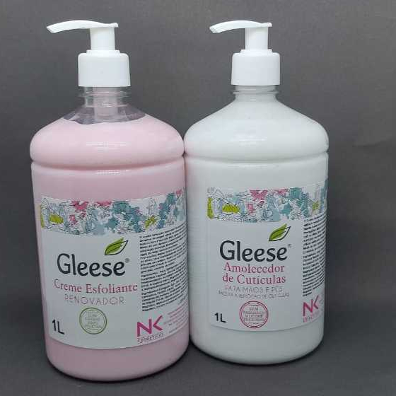 Kit Esfoliante Renovador 1L Gleese + Creme Amolecedor de Cutículas 1L ...