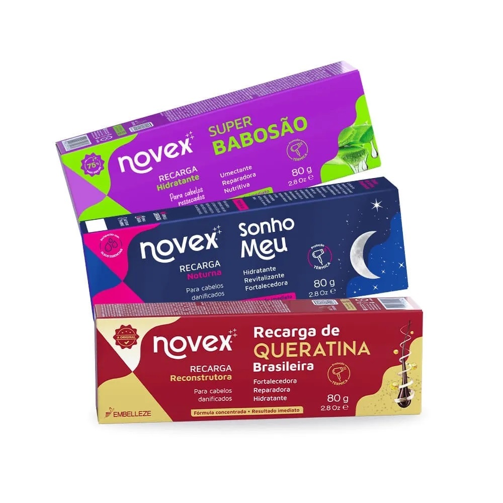 Kit Novex Recarga Cronograma Capilar | Shopee Brasil