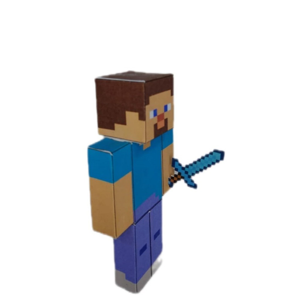 BONECO MINECRAFT STEVE BRINQUEDO DIVERTIDO E ARTICULADO, COM ACESSORIOS ...