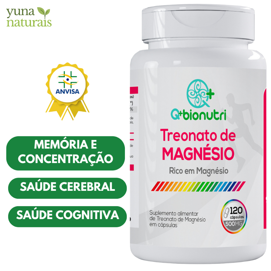 Treonato de Magnésio 120 Cápsulas Q+Bionutri L Treonato Suplemento Alimentar | Shopee Brasil
