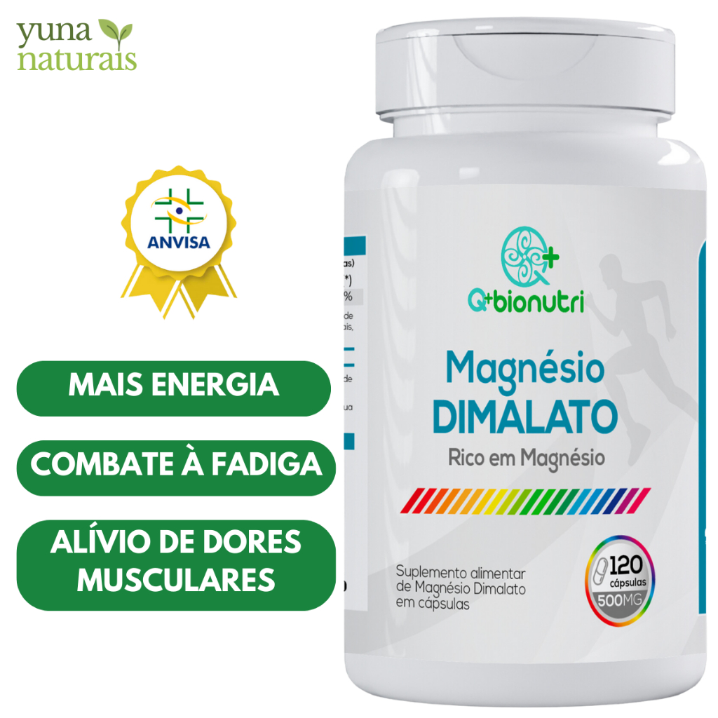 Magnésio Dimalato 120 Cápsulas Q+Bionutri Malato de Magnesio Suplemento Alimentar | Shopee Brasil