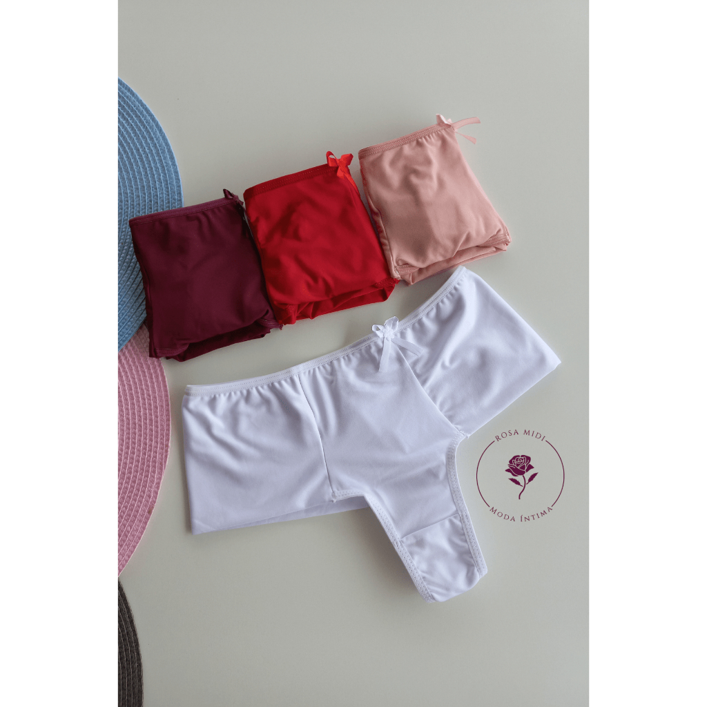 Kit 3 Calcinha Plus Size Fio Duplo Cós Alto Lateral Dupla XGG Cintura ...